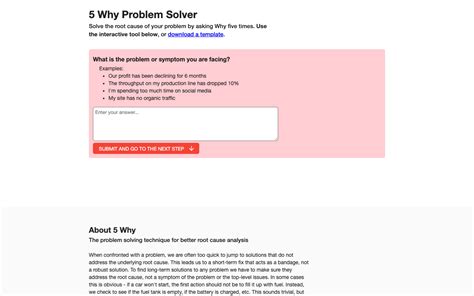 Chatbene 5 Why Problem Solver Classic Root Cause Analysis Ai