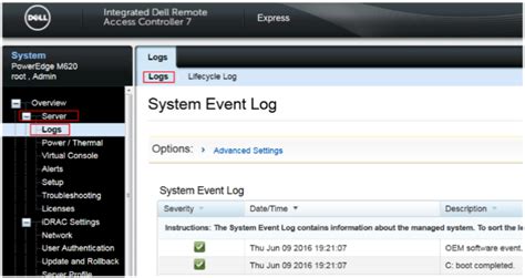 System Event Log Sel Dracidrac