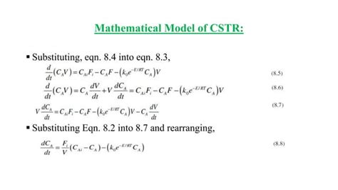 Mathematical Modeling Of Continuous Stirred Tank Reactor Systems Cstr