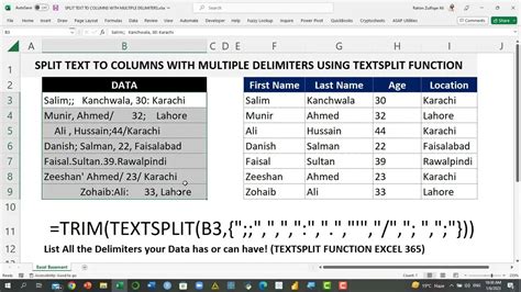 How To Split Text To Columns In Excel With Multiple Delimiters Using Textsplit In Excel Formula