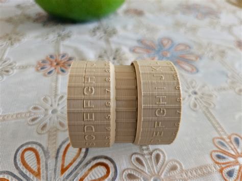 Print In Place Rotary Caesar Cipher Ring Cryptographic Decoder