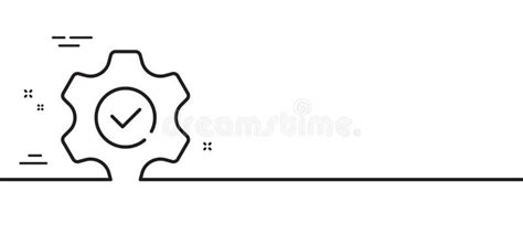 Execute Line Icon Approved Service Sign Vector Stock Illustration