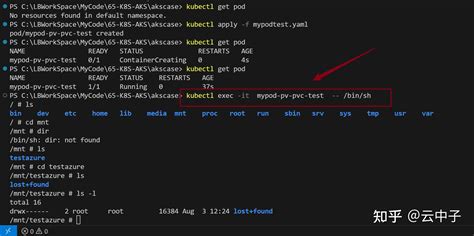 Azure K S AKS进入AKS的POD中查看文件例如PVC Volume Mounts使用情况 知乎