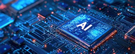 Futuristic Ai Chip Microprocessor On Illuminated Circuit Background For