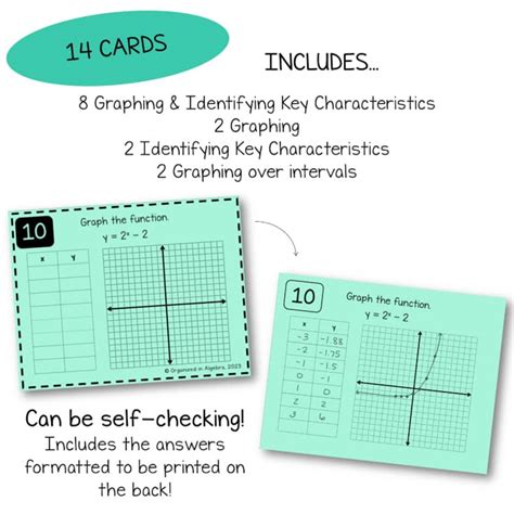 Graphing Exponential Functions Algebra 1 Differentiated Task Card Activity