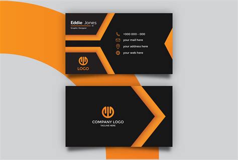 Corporate Orange And Black Business Card Graphic By Nicemorning