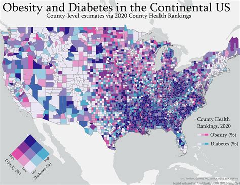 Obesity And Diabetes Bivariate Map Behance