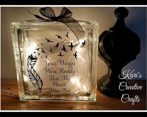 Memorial Glass Block In Memory Of Glass Block Night Light Etsy