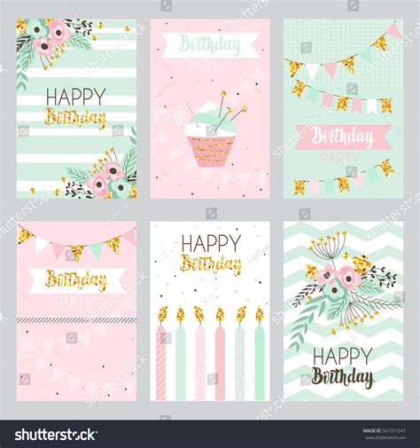 생일 축하와 황금 반짝이 점 꽃 스톡 벡터 로열티 프리 561357247 Shutterstock