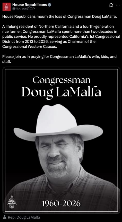 Anti Lgbtq Congressman Doug Lamalfa Dead At 65 Instinct Magazine