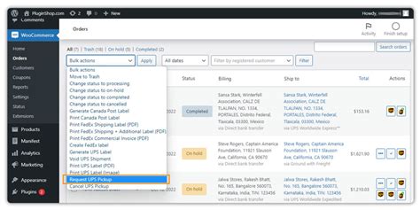 Ups Pickups Manifests And End Of Day For Woocommerce