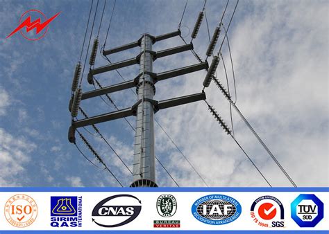 11kv To 69kv Galvanized Utility Power Poles For Overhead Electrical