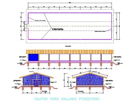Galpón Para Gallinas Ponedoras En Autocad Cad 6655 Kb Bibliocad