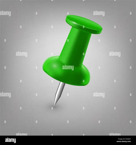 Green Push Pin Isolated Vector Illustration In Eps10 Stock Vector Image