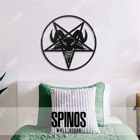 Baphomet Pentagram Wall Art Gothic Satanic Decor By Etsy