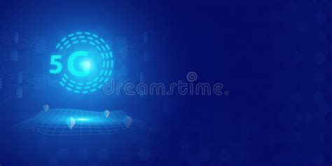 Futuristic Blue 5g Text And Abstract Technology Background Artificial Intelligence Digital