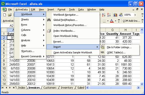 Active Data For Excel Workbook Features