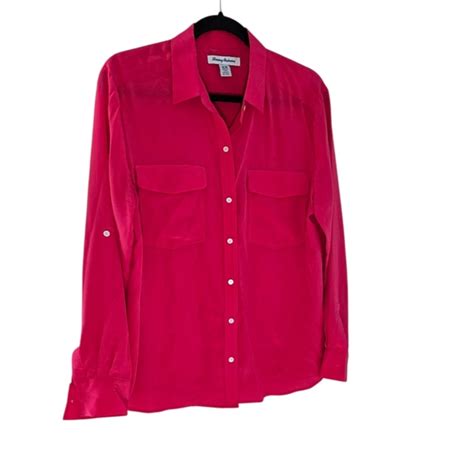 Tommy Bahama Tops Tommy Bahama Silk Bright Pink Buttonup Long
