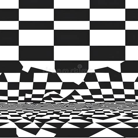 Black And White Checkerboard Illusion Ai Generated Stock Illustration