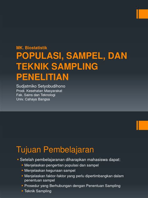 11 Biostatistikpopulasi Sampel Dan Teknik Sampling Pdf