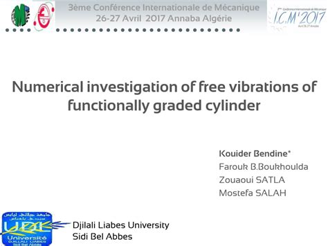 Pdf Numerical Investigation Of Free Vibrations Of Functionally Graded Cylinder