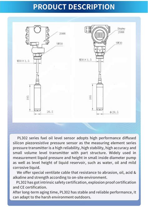 Hydrostatic Hydraulic Level Gauge Meter Indicator Hydrostatic Water