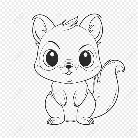 귀여운 다람쥐 색칠 페이지 개요 스케치 드로잉 벡터라인 아트선 그리기 Png 일러스트 무료 다운로드 Lovepik