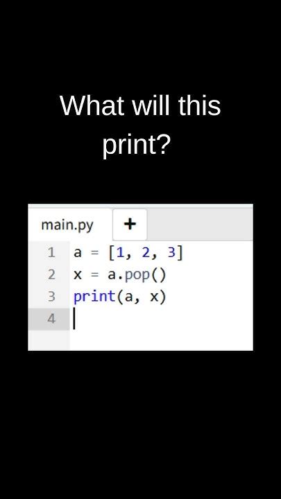 Python Pop Return Value😵 Question Tricky List Output Shorts