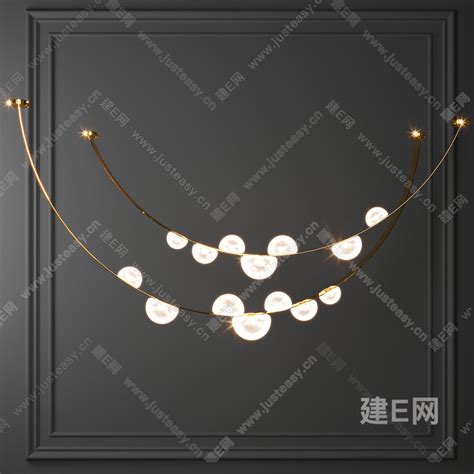 现代艺术吊灯模型su模型下载 Id112150906 建e网su模型