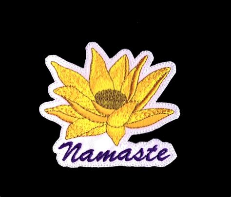 Lotus Flower Namaste Embroidered Patch Yoga Serenity Iron On Etsy