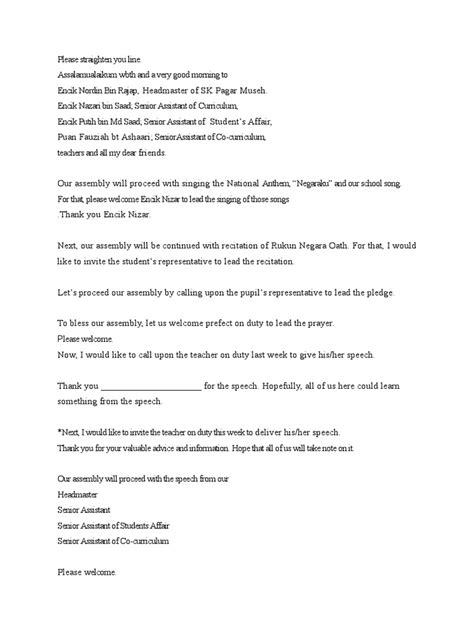 Emcee Script For School Assembly Pdf