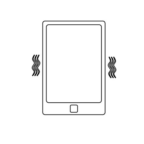 Vibrating Smartphone With Effect On Side Phone Icon Vibrating Phone Icon With Line Style