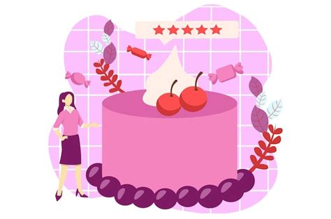 Premium Vector Cafe Dessert Flat Design Illustration