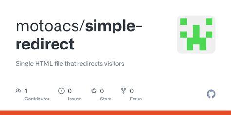 GitHub Motoacs Simple Redirect Single HTML File That Redirects Visitors