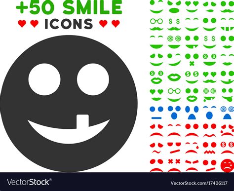 Toothless Smiley Icon With Bonus Mood Collection Vector Image