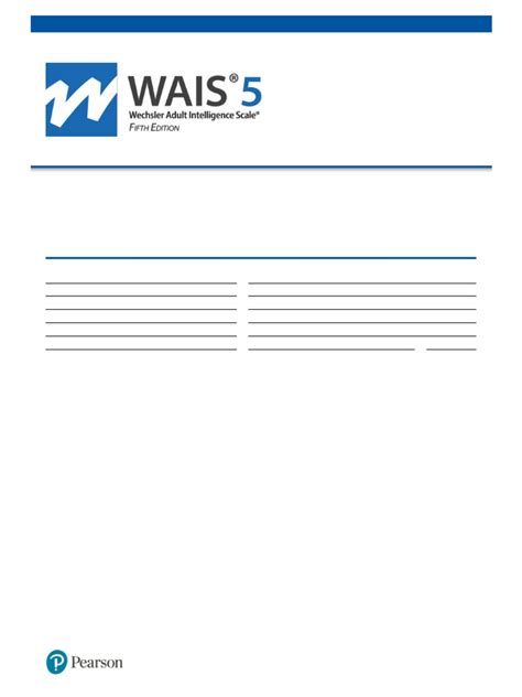Wais 5 Sample Score Report Pdf Wechsler Adult Intelligence Scale Evaluation Methods