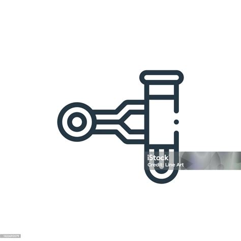 실험실 개념에서 테스트 튜브 아이콘 벡터 테스트 튜브 편집 가능한 스트로크의 얇은 선 그림 웹 및 모바일 앱 로고 인쇄 미디어에 사용하기 위한 테스트 튜브 선형 기호 0명에