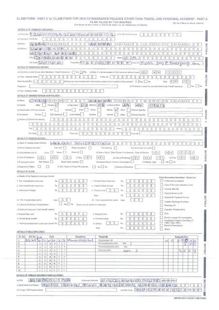 Claim Form A Pdf