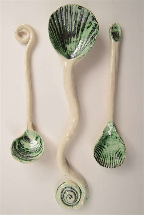 Shell Spoons With Oxide Vivienne Sillar Ceramics