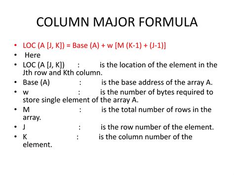 Row Major And Column Major In 2 D Pptx