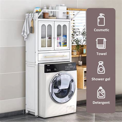 Simplejoy Washing Machine Rack With Drying Rack Washer Shelf With Cover