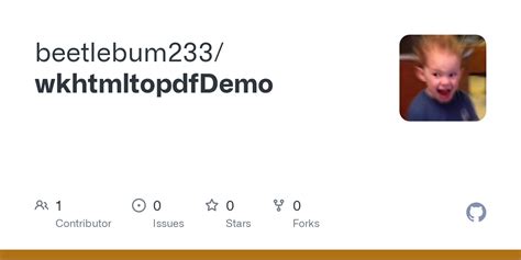 GitHub Beetlebum WkhtmltopdfDemo