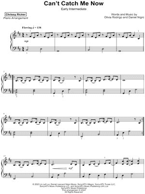 Cant Catch Me Now Sheet Music By Olivia Rodrigo