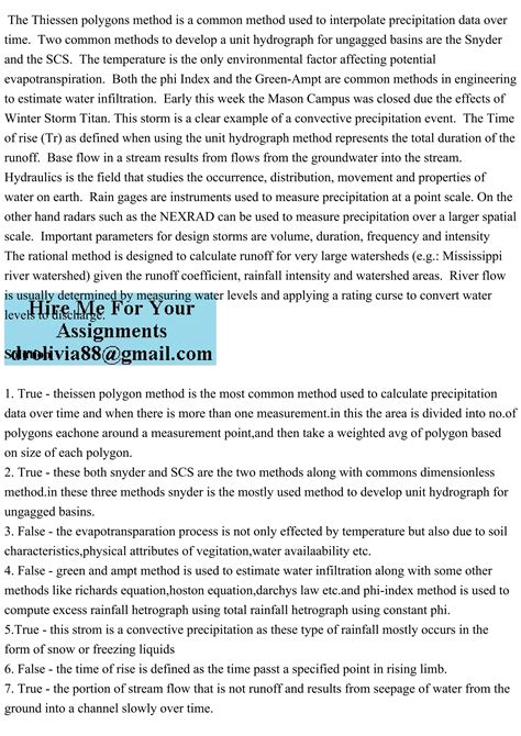 The Thiessen Polygons Method Is A Common Method Used To Interpolate Ppdf