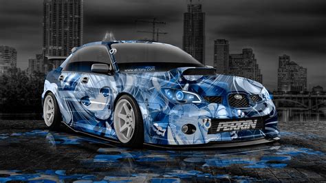 Subaru Impreza Wrx Sti — Blue Art Livery Hd Wallpaper By Tony Kokhan