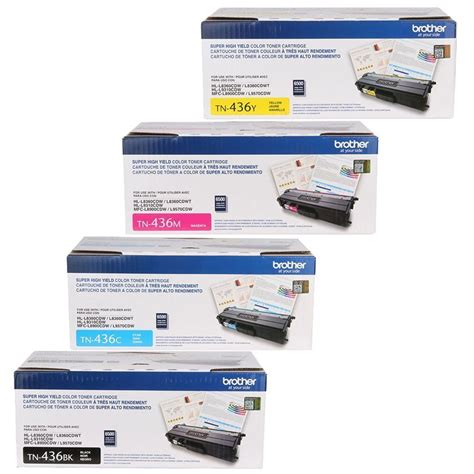 Brother Tn436 Toner Cartridge Set 4 Color High Yield