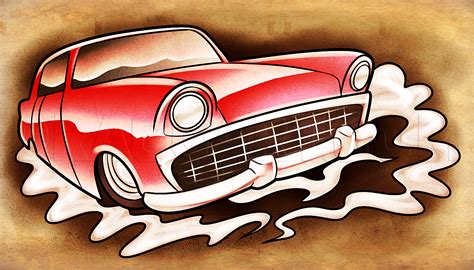 How To Draw A Vintage Car Step By Step Drawing Guide By Dawn Dragoart