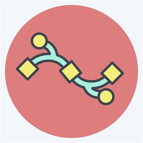 Icon Bezier Curve Related To Graphic Design Tools Symbol Color Mate Style Simple Design