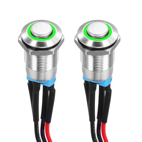 Uxcell 12 Inch Stainless Steel Latching Push Button Switch Domed Head