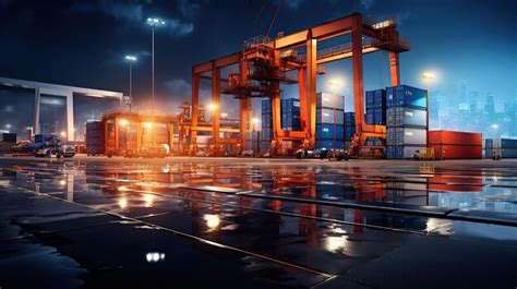 Premium Ai Image Industrial Container Yard For Logistic Import Export